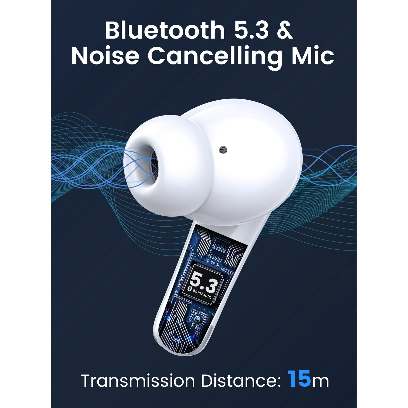 VEAT00L Wireless earbuds, Bluetooth headset 60 hours of battery life w